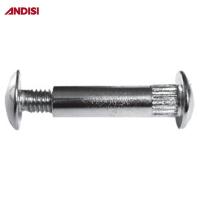China M6 Furniture Connecting Fitting Screw Joint Connector Bolt and Nuts Combination Nickel Plated Steel 29x14mm for sale