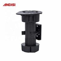 China Adjustable Kitchen Cabinet Leveling Feet Black Finish 100-190mm Height PP ABS Material for sale