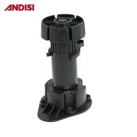 China Adjustable Kitchen Cabinet Leveling Feet Black Finish 100-190mm Height PP ABS Material for sale