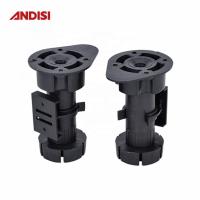China Adjustable Kitchen Cabinet Leveling Feet Black Finish 100-190mm Height PP ABS Material for sale