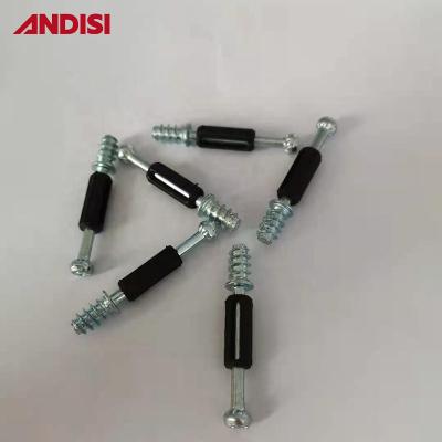 China Steel Plastic Mini Fix Dowel Screws M6.2 Thread Furniture Connector for Cabinet Assembly for sale