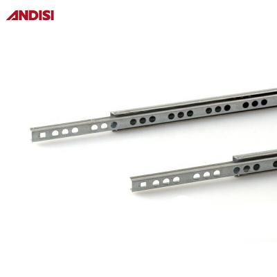 China Galvanized Steel Mini Drawer Slides 1.0x1.0mm 17mm Two Way Telescopic 50000 Cycles for sale