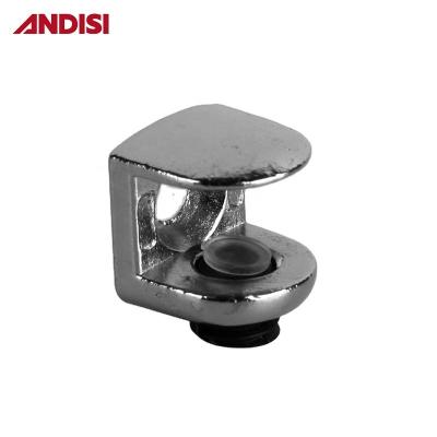 China Zinc Alloy Adjustable Shelf Holder Mini Glass Support for Decorative Shelves 8mm for sale