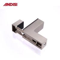 China Zinc Alloy Steel Glass Clamp Adjustable Height 0-42mm L-Shaped Glass Shelf Bracket Support for sale