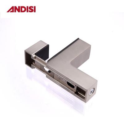 China Zinc Alloy Steel Glass Clamp Adjustable Height 0-42mm L-Shaped Glass Shelf Bracket Support for sale