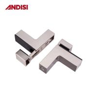 China Zinc Alloy Steel Glass Clamp Adjustable Height 0-42mm L-Shaped Glass Shelf Bracket Support for sale