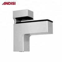 China Zinc Alloy Steel Glass Clamp Adjustable Height 0-42mm L-Shaped Glass Shelf Bracket Support for sale