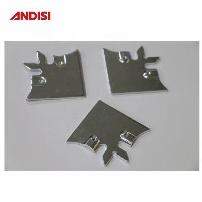 China Nonstandard 3mm Fish Shape Zinc Plated Steel Metal Bracket 56x56mm Flat Cabinet Corner Brace for sale