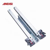 China ANDISI 3D Plastic Clip Full Extension Soft Close Undermount Drawer Slide 35KGS 450mm for Kitchen Cabinet for sale