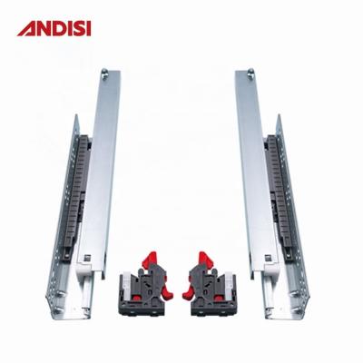 China ANDISI 3-Fold Soft Close Undermount Drawer Slide 35kg Capacity 300-600mm Cold Rolled Steel for sale