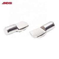 China Brass Plated Steel Shelf Support Pegs 5mm 7mm Metal Connectors for Furniture Hardware for sale
