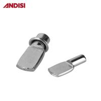 China Brass Plated Steel Shelf Support Pegs 5mm 7mm Metal Connectors for Furniture Hardware for sale