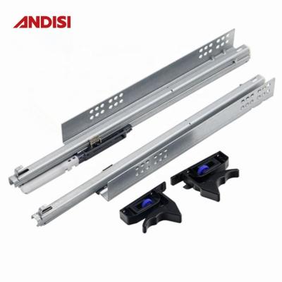 China OEM Cold Rolled Steel Drawer Slide V6 Full Extension Soft Close Concealed Under Mount 30KGS for sale