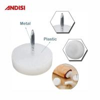 China Nylon Steel Furniture Leg Protector Foot Skid Nails for Table Chair 12-22mm Diameter White Finish for sale