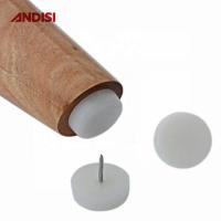 China Nylon Steel Furniture Leg Protector Foot Skid Nails for Table Chair 12-22mm Diameter White Finish for sale