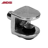 China Square Zinc Alloy Nickel Plated Glass Shelf Support Clip for Book Shelving Cabinet 8mm for sale