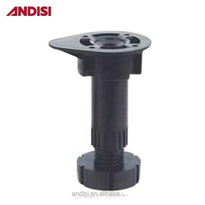 China Black ABS PP Adjustable Height Plinth Plastic Foot Legs for Kitchen Cabinet Cupboard 150mm for sale
