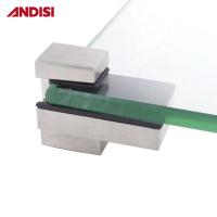 China Zinc Alloy Steel Adjustable Height 0-22mm Wall Mount Glass Shelf Bracket Glass Clamp FA60 for sale
