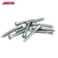 China Steel Cross Hexagon Head Phillips Flat Head Euro Confirmat Screw M6.4 50mm Zinc Plated for sale