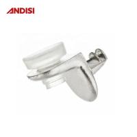 China Zinc Alloy Glass Clip Clamp Bracket Holder for Cabinet Shelf Furniture Hardware EA13 Nickel Plated for sale
