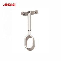 China Zinc Alloy Oval Wardrobe Hanger Rod Centre Tube Holder Adjustable Height 80-120mm for sale