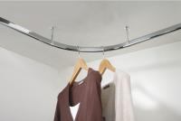 China Zinc Alloy Oval Wardrobe Hanger Rod Centre Tube Holder Adjustable Height 80-120mm for sale