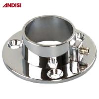 China 25mm Zinc Alloy Closet Rod End Tube Flange Wall Mounted Pipe Support for Wardrobe Organization for sale