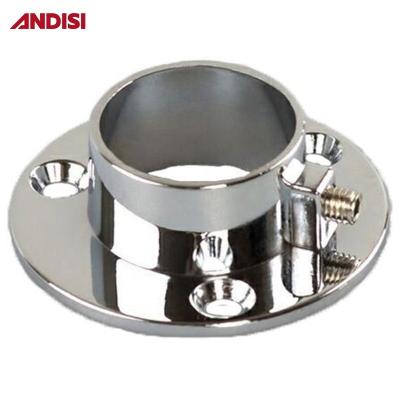 China 25mm Zinc Alloy Closet Rod End Tube Flange Wall Mounted Pipe Support for Wardrobe Organization for sale