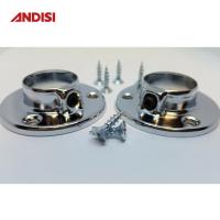 China 25mm Zinc Alloy Closet Rod End Tube Flange Wall Mounted Pipe Support for Wardrobe Organization for sale