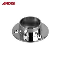 China Zinc Alloy Chrome Plated Wardrobe Rod End Bracket Tube Holder Support Flange 16mm 19mm 25mm for sale