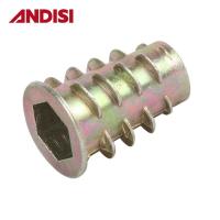 China Zinc Alloy Die Casting M6 M8 M10 Wood Hex Flange Furniture Insert Nut for Furniture Assembly for sale