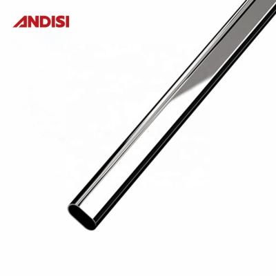 China Steel Oval Wardrobe Tube 30x15mm Chrome Black Closet Rod Hanging Rail 0.7mm 2000mm for sale