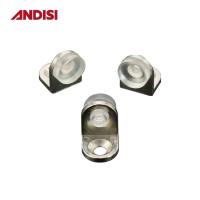 China Zinc Alloy PVC Glass Clamp Bracket Holder for Flat Glass Railing Shelf Support Nickel Plated EA16 for sale