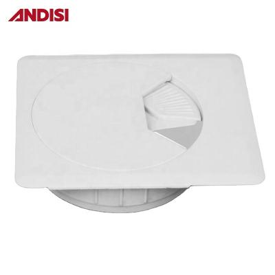 China 50mm Square Hole Cover Cable Grommet for Desk Wire Management Plastic White Black for sale