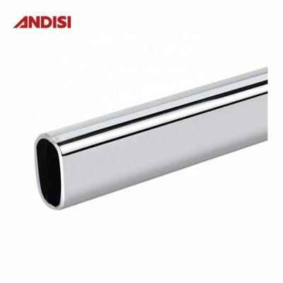 China Chrome Steel Oval Closet Rod 30x15mm for Wardrobe Fittings and Closet Organization for sale