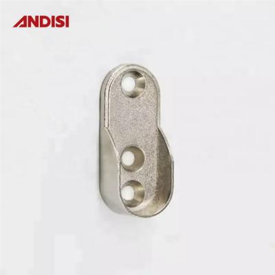 China Zinc Alloy Oval Wardrobe Clothes Hanging Rail Holder Support Bracket HA23 Nickel Chrome Plated for sale