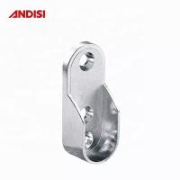China Zinc Alloy Oval Wardrobe Clothes Hanging Rail Holder Support Bracket HA23 Nickel Chrome Plated for sale
