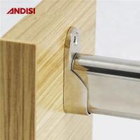 China Zinc Alloy Oval Wardrobe Clothes Hanging Rail Holder Support Bracket HA23 Nickel Chrome Plated for sale