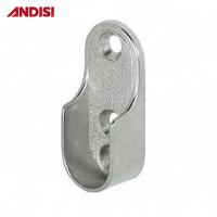 China Zinc Alloy Oval Wardrobe Clothes Hanging Rail Holder Support Bracket HA23 Nickel Chrome Plated for sale