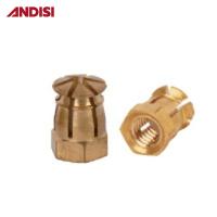 China M6x12 Brass Threaded Insert Nut for Furniture Mini Fix Wood Applications 12mm Length for sale