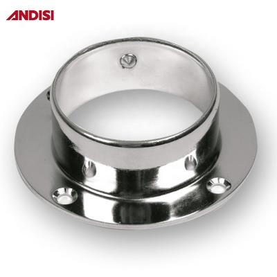 China Zinc Alloy Chrome Plated Wardrobe Round Tube Support Bracket Holder Flange 25mm for sale