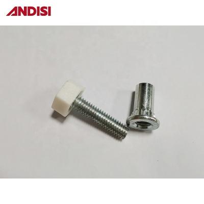 China Anti-Scratch Adjustable Furniture Glide Leg Zinc Plated Steel M6 20-35mm for sale