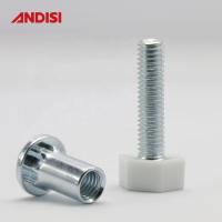 China Anti-Scratch Adjustable Furniture Glide Leg Zinc Plated Steel M6 20-35mm for sale