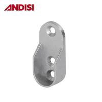 China Gold Oval Tube Support Zinc Alloy Wardrobe Hanging Rod Bracket HA01 Nickel Chrome Plated for sale