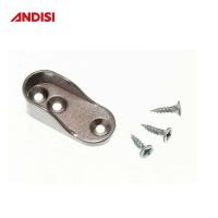 China Gold Oval Tube Support Zinc Alloy Wardrobe Hanging Rod Bracket HA01 Nickel Chrome Plated for sale