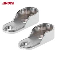 China Gold Oval Tube Support Zinc Alloy Wardrobe Hanging Rod Bracket HA01 Nickel Chrome Plated for sale