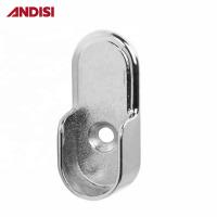 China Chrome Plated Oval Pipe Hanger for 44mm Wardrobe Clothes Hanging Rod Rail Holder for sale