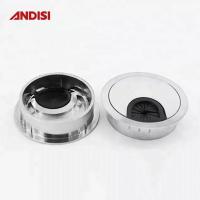 China Zinc Alloy Cable Sleeve Cover Grommet 60mm 80mm Chrome Nickel Plated Office Table Outlet for sale
