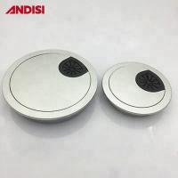 China Zinc Alloy Cable Sleeve Cover Grommet 60mm 80mm Chrome Nickel Plated Office Table Outlet for sale