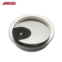 China Zinc Alloy Cable Sleeve Cover Grommet 60mm 80mm Chrome Nickel Plated Office Table Outlet for sale